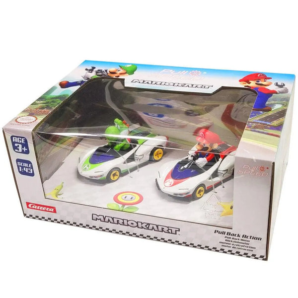 Mario Kart Mario and Yoshi Pull Speed cars 2-Pack